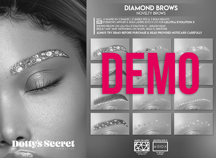Second Life Marketplace - Dotty's Secret - Diamond Brows [EVO X] [DEMO]
